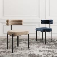 China Half Arch Back Modern Minimalist Dining Chairs Nailhead Accents 50*48cm for sale