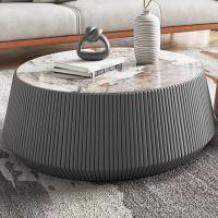 China Microfiber Leather Round Rock Coffee Table Luxury Style ODM for sale