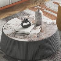 China Microfiber Leather Round Rock Coffee Table Luxury Style ODM for sale
