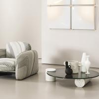 China Modern Tempered Glass Top Coffee Table Nordic Minimalist Style 110cm for sale