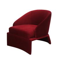 China Fabric Leisure Chair Retro Wine Red Backrest Leisure Sofa Chair for sale
