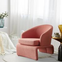 China Fabric Leisure Chair Retro Wine Red Backrest Leisure Sofa Chair for sale