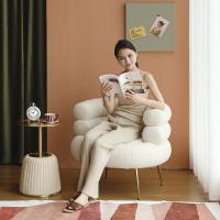 China Fabric Leisure Chair Modern Ins Designer Single White Sofa Chair for sale