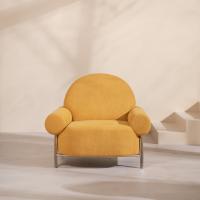 China Light Luxury Ergonomic Nordic Single Leisure Chair Yellow Cloth 89*80cm for sale