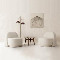 China Fabric Leisure Chair White Fabric Leisure Chair With Backrest for sale