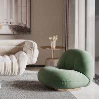 China Tufted Design Green Fabric Leisure Living Room Chair Swivel Leisure Chair for sale
