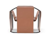China Metal Frame Leather Leisure Chairs Adjustable Restraint Head Brown Leather Armchair for sale
