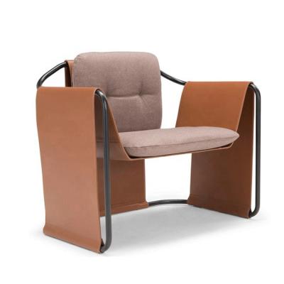 China Metal Frame Leather Leisure Chairs Adjustable Restraint Head Brown Leather Armchair for sale