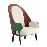 China Contemporary Ergonomic Fabric Leisure Chair Twisted Vintage With Solid Wood Legs for sale