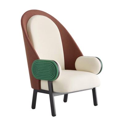 China Contemporary Ergonomic Fabric Leisure Chair Twisted Vintage With Solid Wood Legs for sale