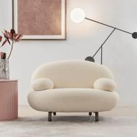 China Italian Minimalist Modern Fabric Sofa Set Curved Armrests Leisure Single Sofa Set for sale