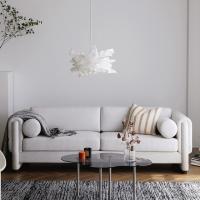 China 230*90cm Nordic Relaxing Modern Fabric Sofa Set With Birch Legs for sale