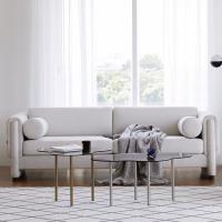 China 230*90cm Nordic Relaxing Modern Fabric Sofa Set With Birch Legs for sale