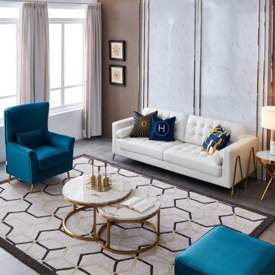 China Birch Legs Leather Living Room Sofas PU Italian Design Sofa Sets for sale