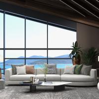 China 320*130cm Diamond Tufted Modern Fabric Sofa Set 100 Percent Polyester Fabric for sale