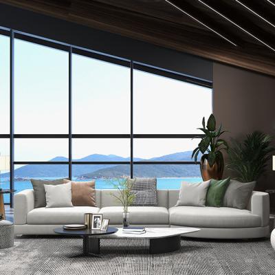 China 320*130cm Diamond Tufted Modern Fabric Sofa Set 100 Percent Polyester Fabric for sale