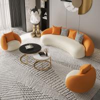 China Studio Negotiation Fabric Sofa Set Teddy Fleece Anti Fouling for sale
