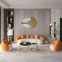 China Studio Negotiation Fabric Sofa Set Teddy Fleece Anti Fouling for sale