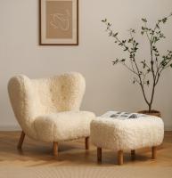China Plush Fabric Cashmere White Wool Chair Minimalist Modern Ins Style for sale
