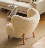 China Plush Fabric Cashmere White Wool Chair Minimalist Modern Ins Style for sale