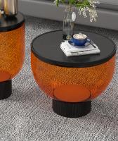 China Round Tempered Glass Top Coffee Table OEM Bowl Coffee Table for sale
