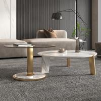 China Modern Minimalism Glass Round Rock Coffee Table Combination OEM for sale
