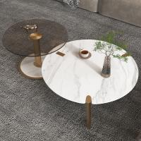 China Modern Minimalism Glass Round Rock Coffee Table Combination OEM for sale