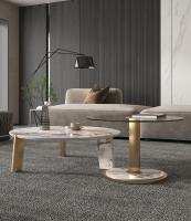 China Rock Board Bedroom Coffee Table Round Zero Formaldehyde Rock Coffee Table for sale