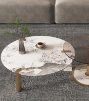 China Rock Board Bedroom Coffee Table Round Zero Formaldehyde Rock Coffee Table for sale