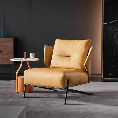 China Coffee Shop Brown Leather Leisure Chairs With Black Legs for sale