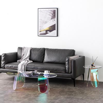 China Transparent Acrylic Coffee Table Round Rainbow House Furniture for sale