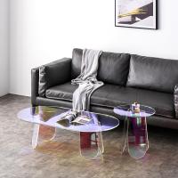 China Transparent Acrylic Coffee Table Round Rainbow House Furniture for sale