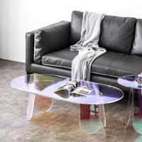 China Transparent Acrylic Coffee Table Round Rainbow House Furniture for sale