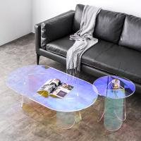 China Transparent Acrylic Coffee Table Round Rainbow House Furniture for sale