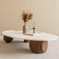 China Minimalist White Marble Countertop Coffee Table For Hotel Lobby for sale