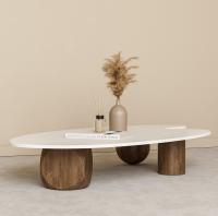 China Minimalist White Marble Countertop Coffee Table For Hotel Lobby for sale