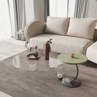 China Round Household Transparent Acrylic Coffee Table PMMA Bedroom Furniture for sale