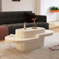 China Simple Nordic Oval Coffee Table Synthetic FRP + Marble Material for sale