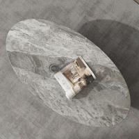 China Glass Marble Topped Pedestal Coffee Table 12mm Rock Slab Top for sale