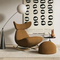 China White Flannelette Sitting Room Rocking Chair Teddy Flannel Material L102*W86 for sale