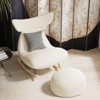 China White Flannelette Sitting Room Rocking Chair Teddy Flannel Material L102*W86 for sale