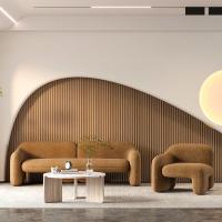 China Curved Velvet Modern Fabric Sofa Set High Density Sponge For Dining Room for sale