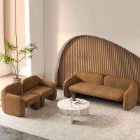 China Curved Velvet Modern Fabric Sofa Set High Density Sponge For Dining Room for sale
