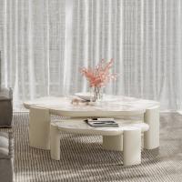 China Marble Countertop Round Rock Coffee Table Customize Color for sale