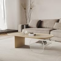 China Acrylic High Density Board Living Room Coffee Table Oval Shape Modern for sale