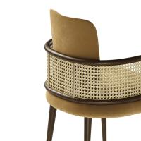 China Mid Century Modern Rattan Wood Dining Chair Brown Color 42*56*75 for sale
