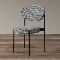 China Modern Fabric Dining Room Wrought Iron Dining Chairs With Metal for sale