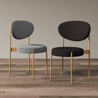 China Modern Fabric Dining Room Wrought Iron Dining Chairs With Metal for sale