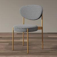 China Modern Fabric Dining Room Wrought Iron Dining Chairs With Metal for sale