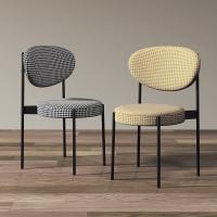 China Modern Fabric Dining Room Wrought Iron Dining Chairs With Metal for sale